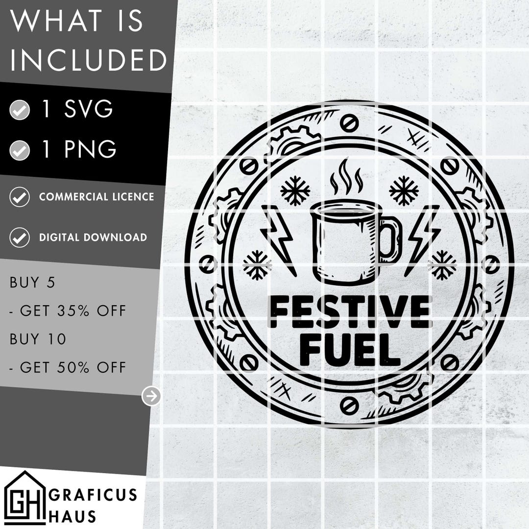 Festive Fuel Christmas SVG and PNG, Funny Christmas for Men Laser ...