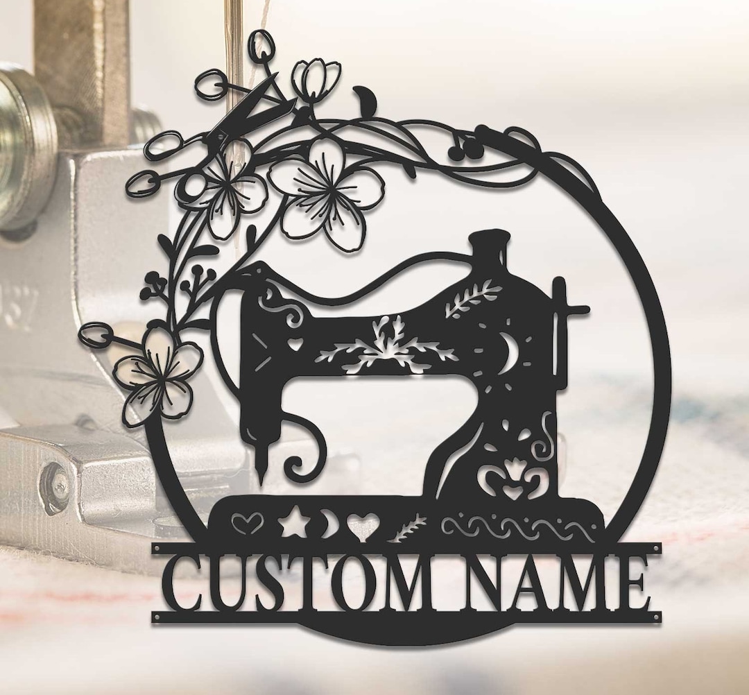 Custom Sewing Machine Metal Wall Art, Sewing Gift, Personalized Tailor ...