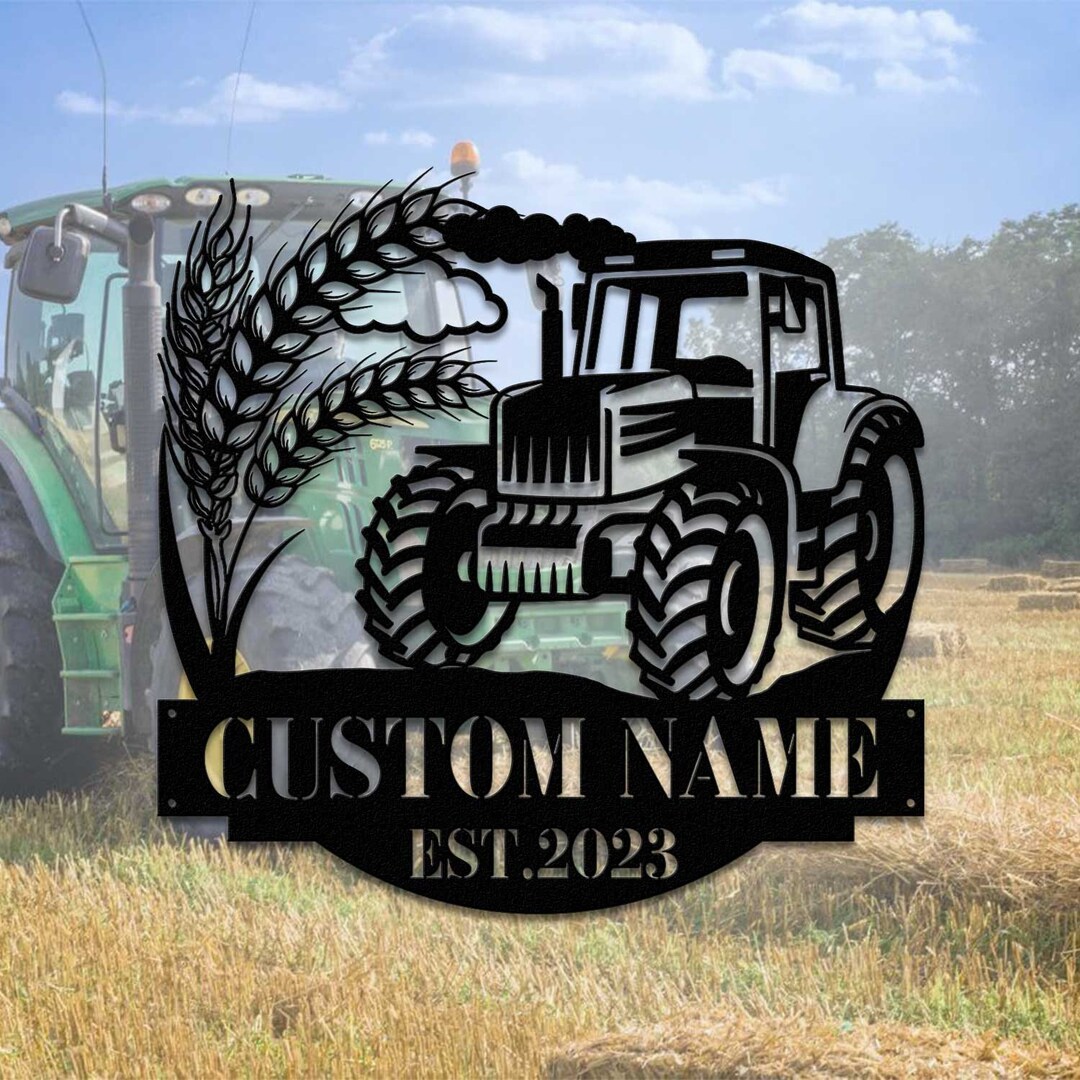 Tractor Metal Sign, Tractor Monogram, Farm Sign, Tractor Name Sign ...