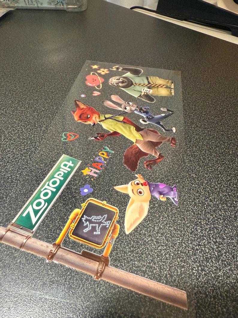 Zootopia UVDTF Cup Wrap – Ready to Press Vinyl Decal for 16 Oz Cups ...