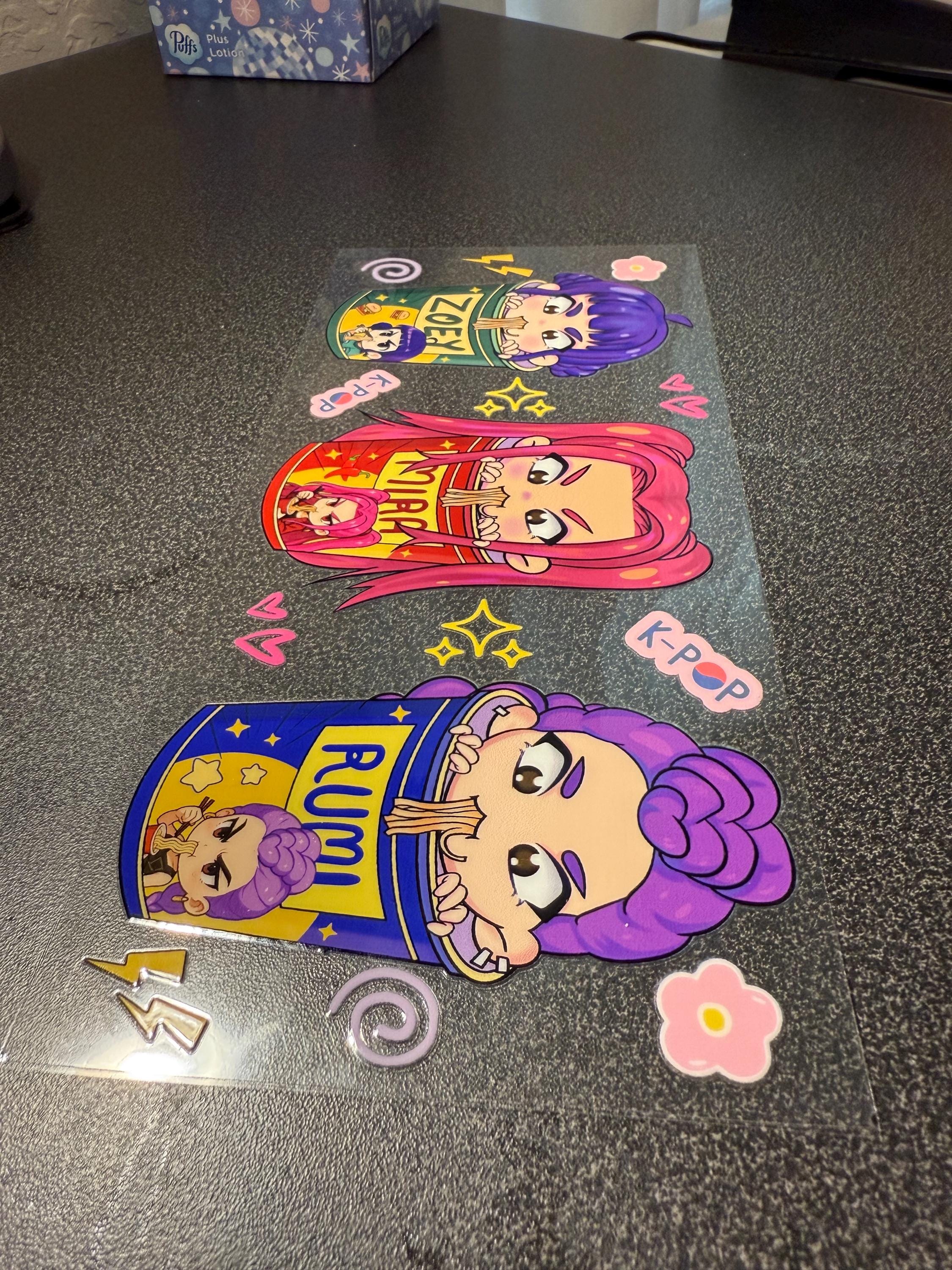 Huntrix Sticker UV DTF Sheet | Kpop Demon Hunters Girl Group Stickers ...