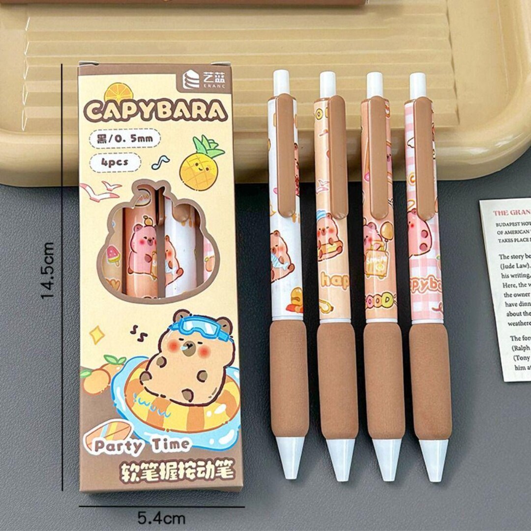 4pcs Smooth Capybara Gel Pen Cartoon Quick-drying Ballpoint Pen School ...