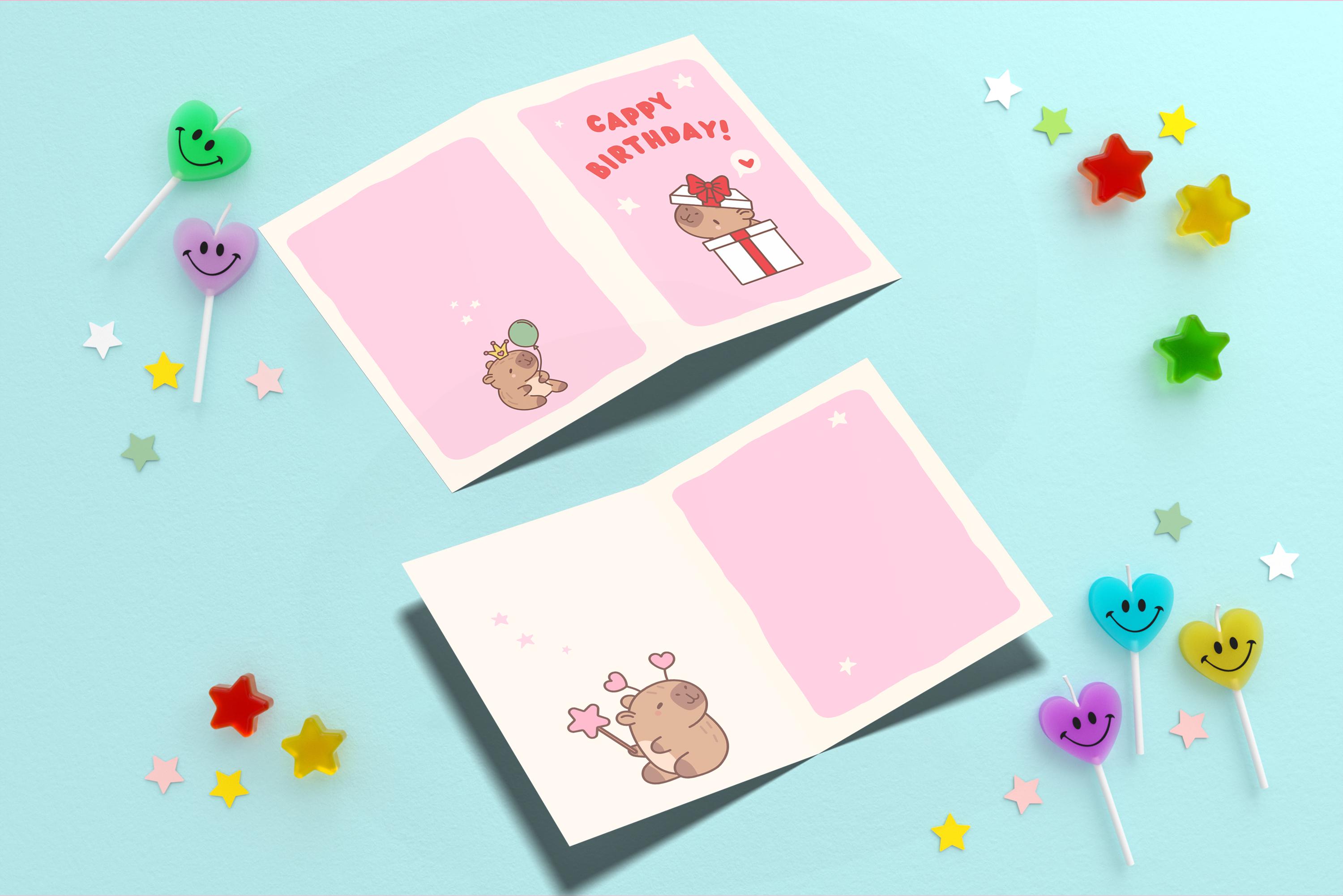 Cappy Birthday Card – Funny Capybara Birthday Greeting Card for Animal ...