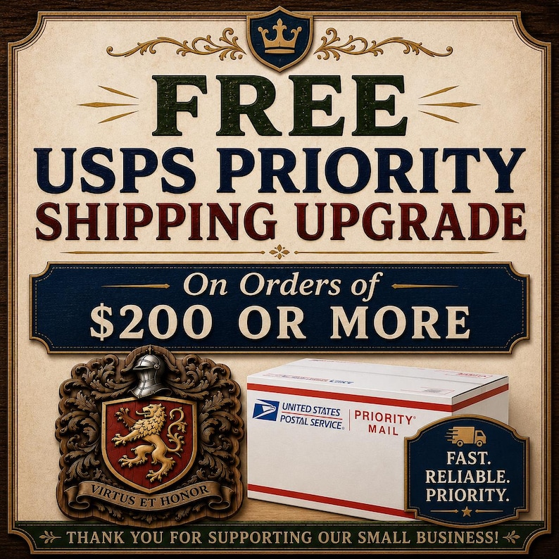 Coat of Arms With Color Shield Inlay | Family Crest Wall Decor ...