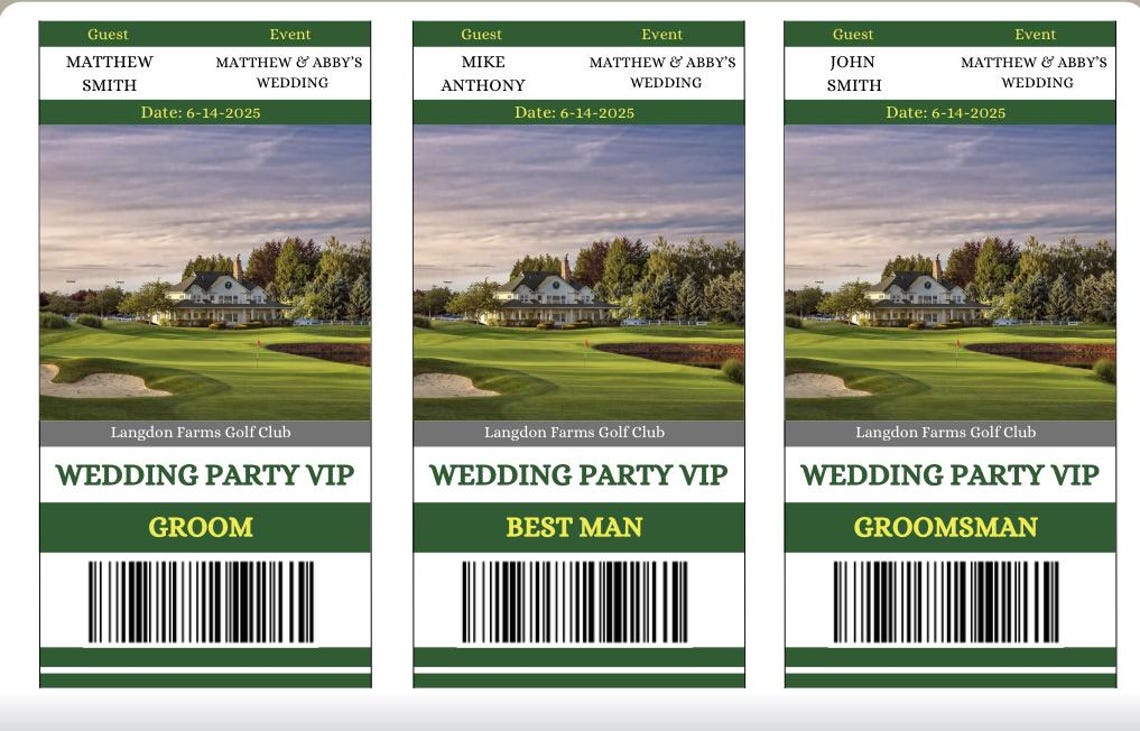 Golf Groomsman Proposal Ticket. Masters. Golf. Father of the Bride ...