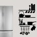 Kitchen Shelves Utensils Wall Decal Decorative Art Decor Sticker for ...