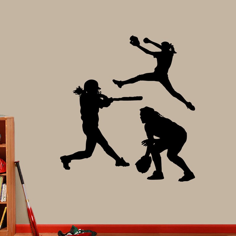 Softball Wall Decal - Etsy