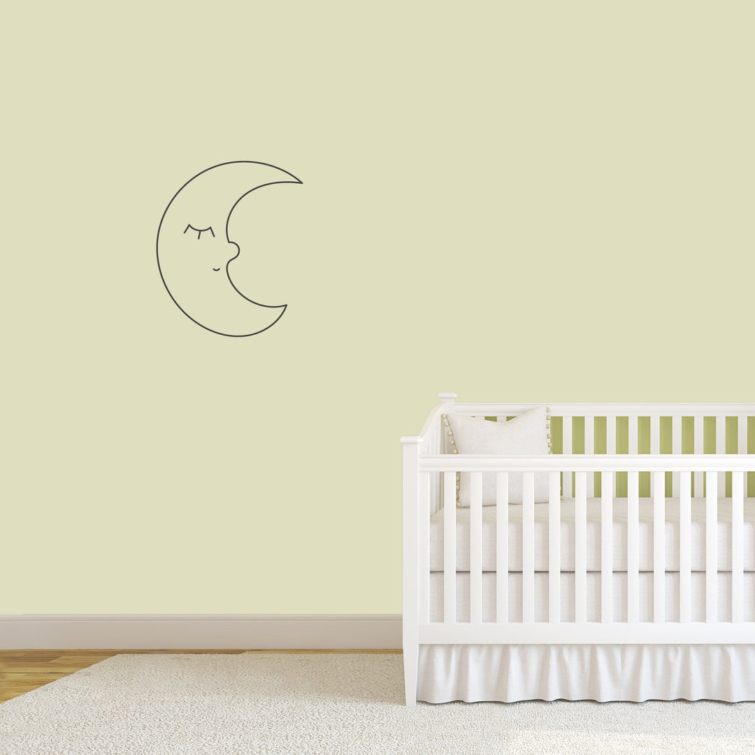 Moon Outline Wall Decal: Boho Nursery Decor - Etsy