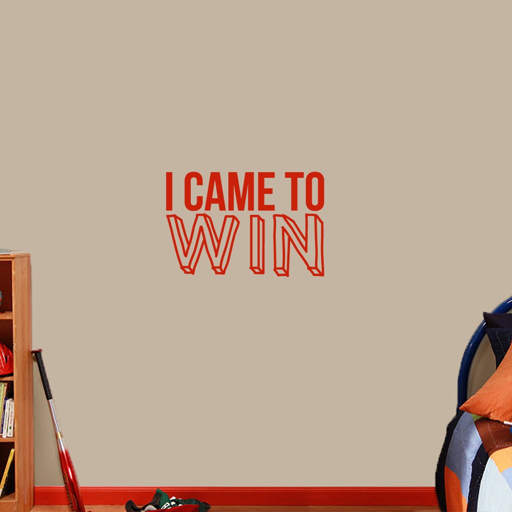 I Came to Win Wall Decal Decorative Art Decor Sticker for Kids | Etsy