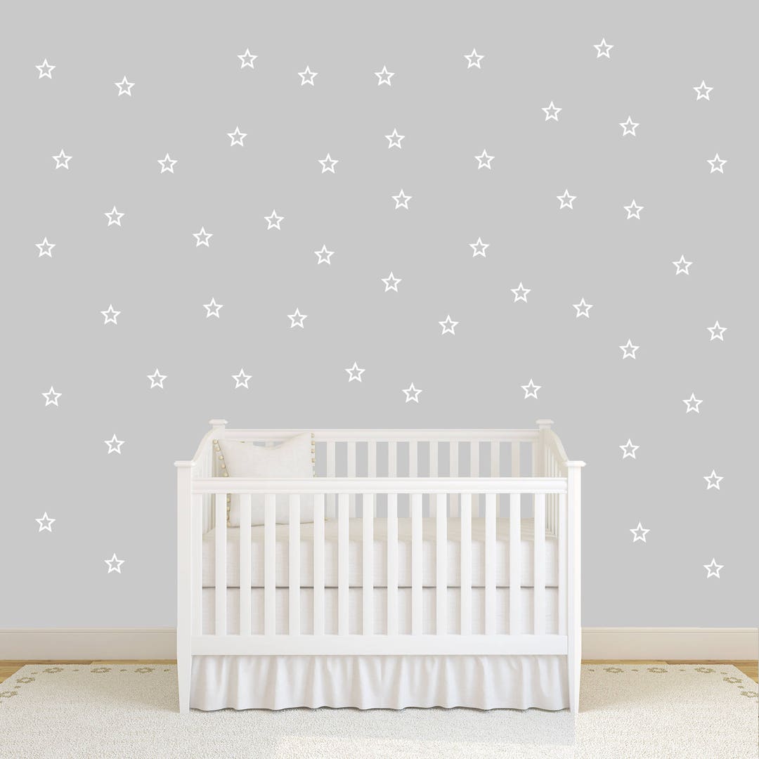 Stars Outline Wall Decal Set, Star Mural for Nursery Kids Bedroom Decor ...