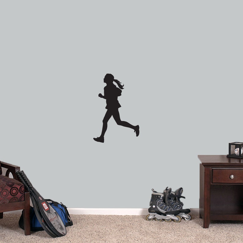 Girl Running Decal Sports Runner Sticker for Wall or Sign - Etsy