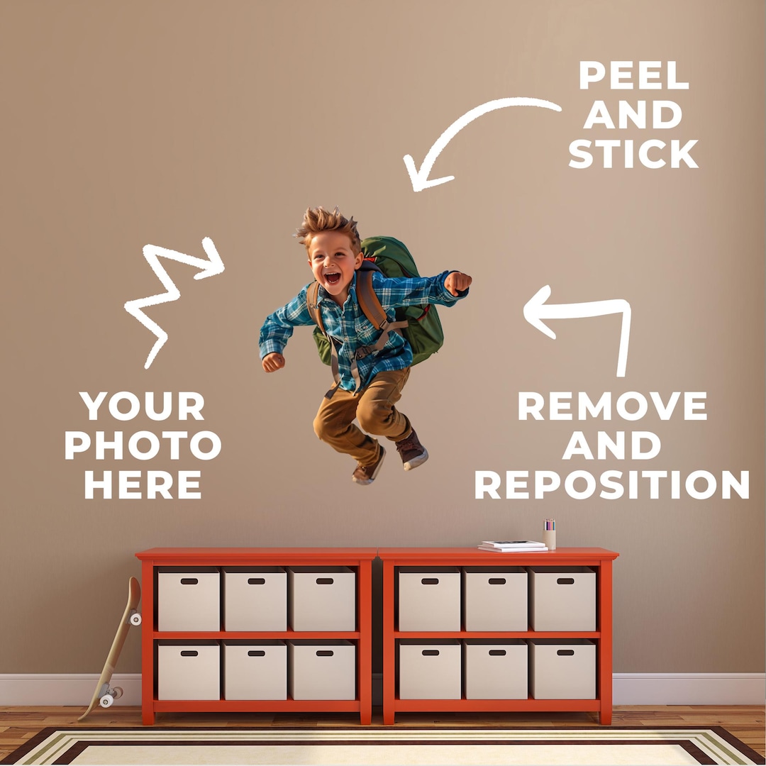 Custom Cutout Photo Indoor Wall Decal, Custom Picture Photo Wall ...