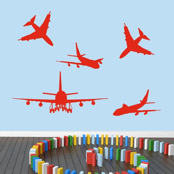 Airplane Decals Set Aviation Wall Mural Plane Stickers for | Etsy