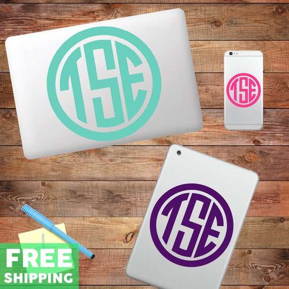 Custom Circle Monogram Device Decal Decorative Art Decor | Etsy