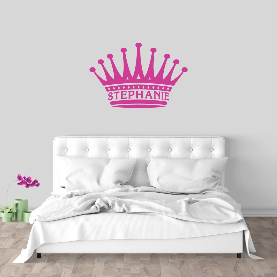 Custom Princess Crown Decal, Personalized Name Crown Wall Sticker ...
