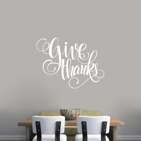 Give Thanks Script Decal Decorative Vinyl Décor Sticker for - Etsy