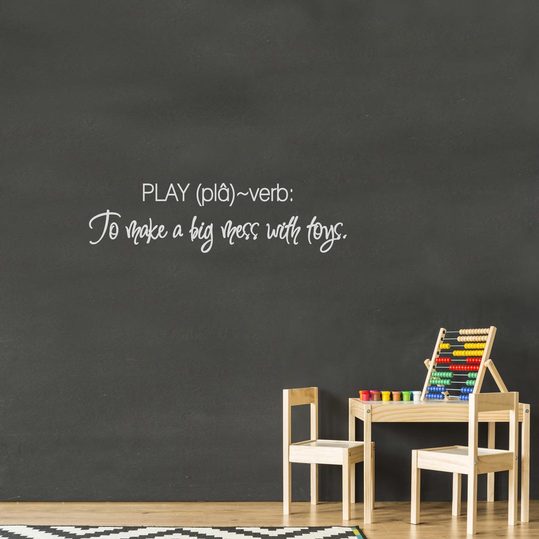 Play Definition Wall Decal: Messy Toys Nursery Decor - Etsy