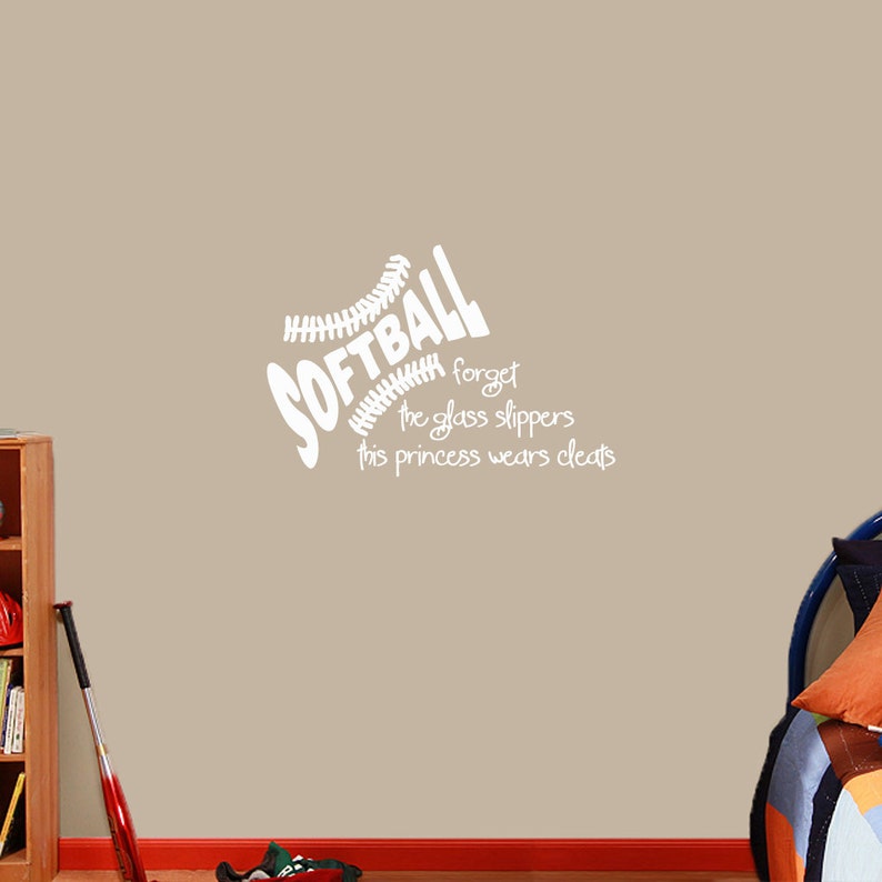 Softball Quote Wall Decal Ball Sports Softball Player Gift - Etsy