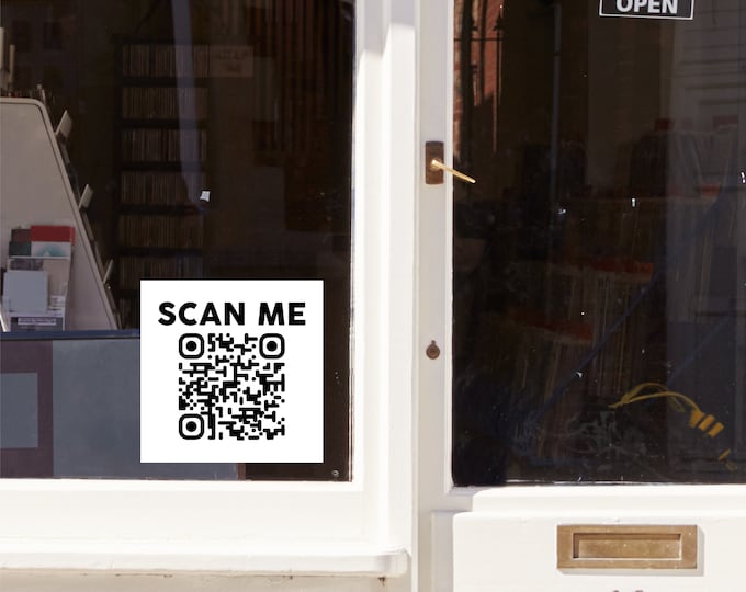 Custom QR Code Sticker for Window, Wall, Car Vinyl Decal for Business ...