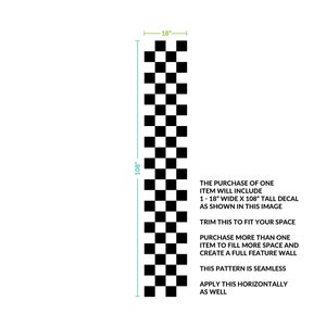 Checkerboard Pattern Wall Decal, Checkered Focal Wall Mural Sticker ...