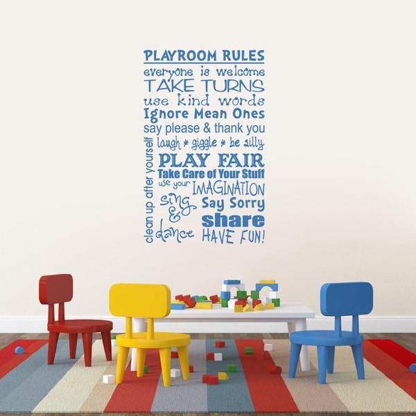 Playroom Rules Sign - Etsy