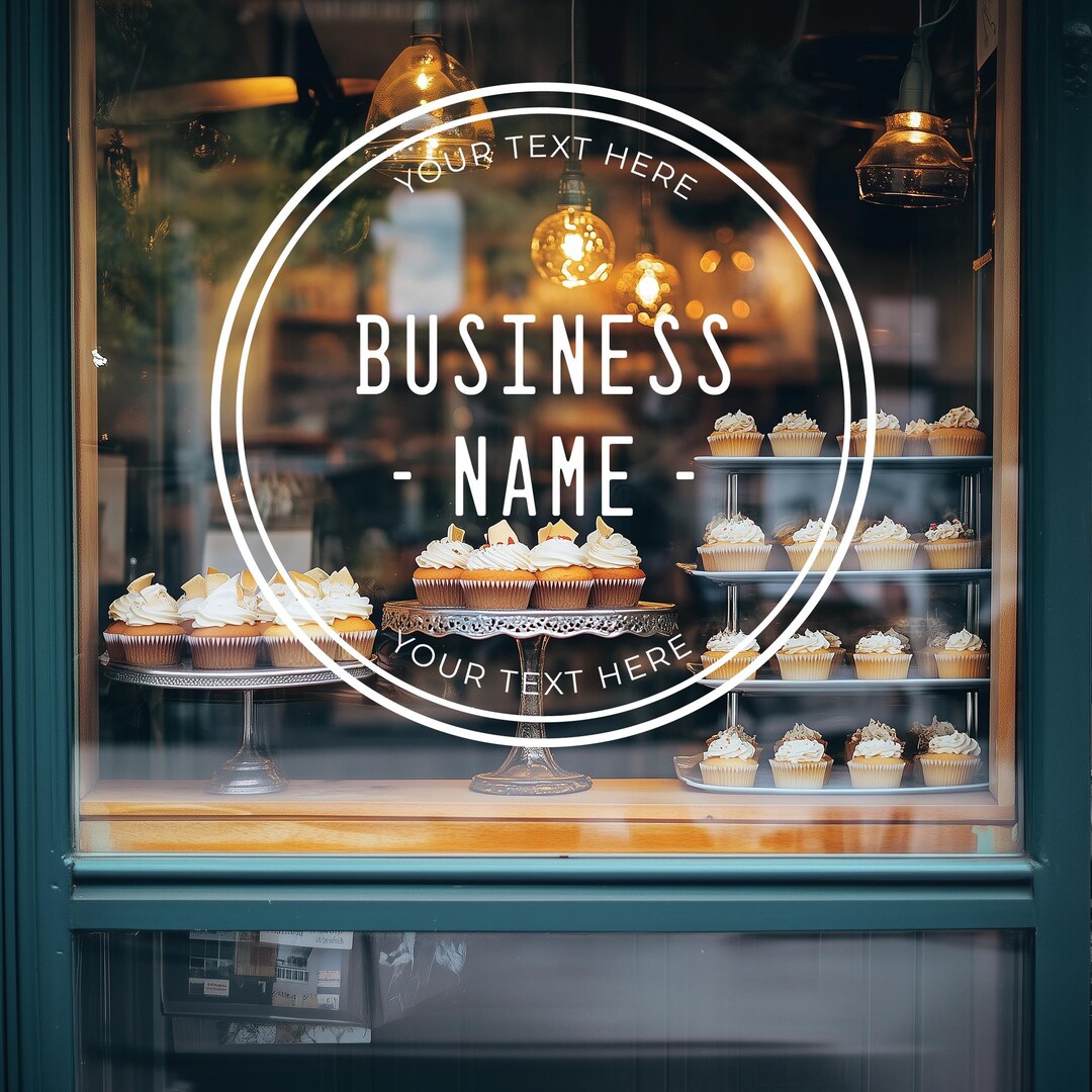 Custom Circle Logo Decal for Window Door Wall or Glass - Personalized ...