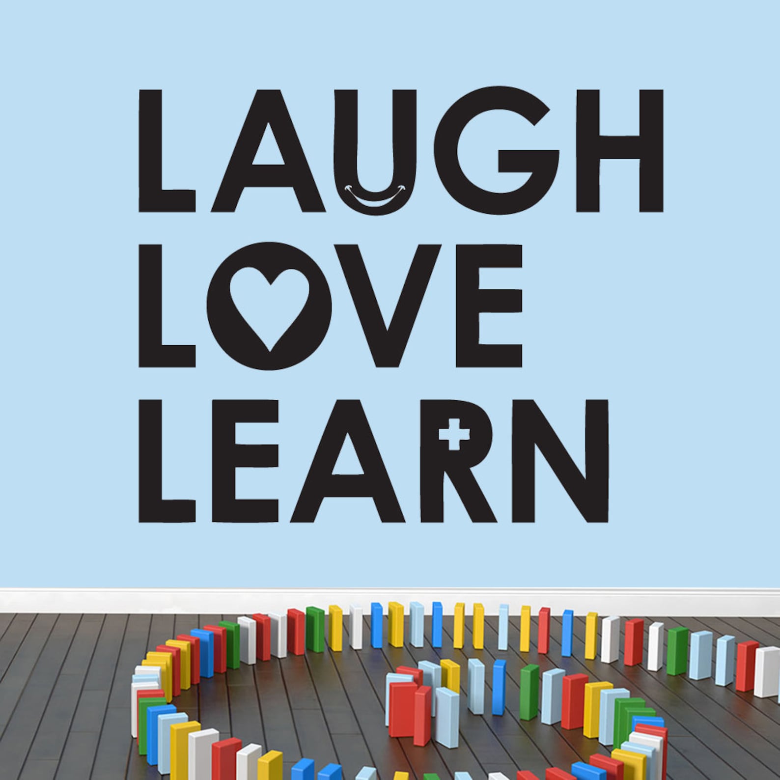 Laugh Love Learn Wall Decal Decorative Art Decor Sticker for - Etsy