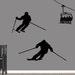 Skiing Wall Decal Set, Ski Lift Skier's Sports Stickers Indoor ...