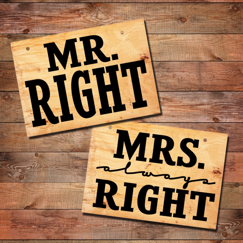 Mr. Right & Mrs. Always Right Wall Decal Decorative Art Decor - Etsy