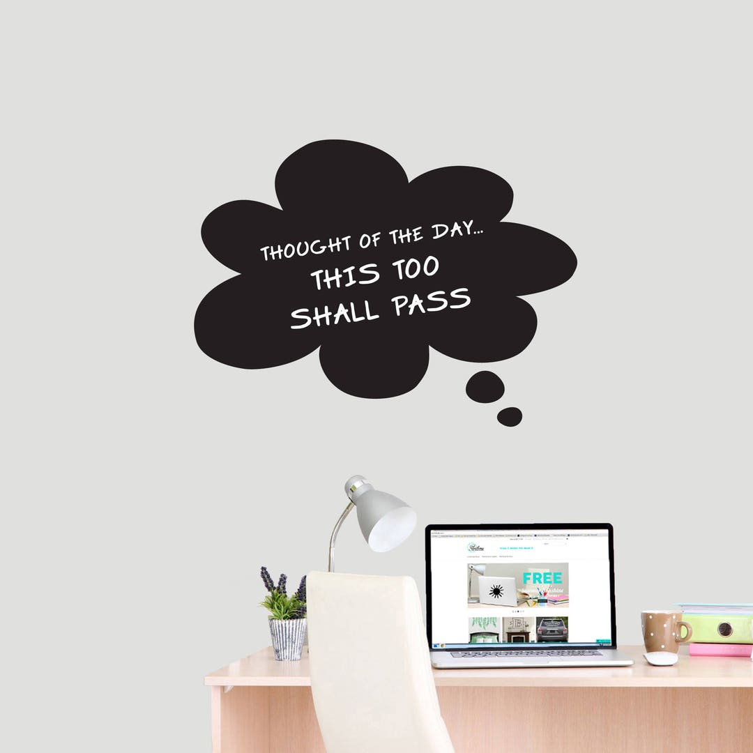 Chalkboard Thought Bubble Wall Decal Decorative Art Decor Sticker for ...