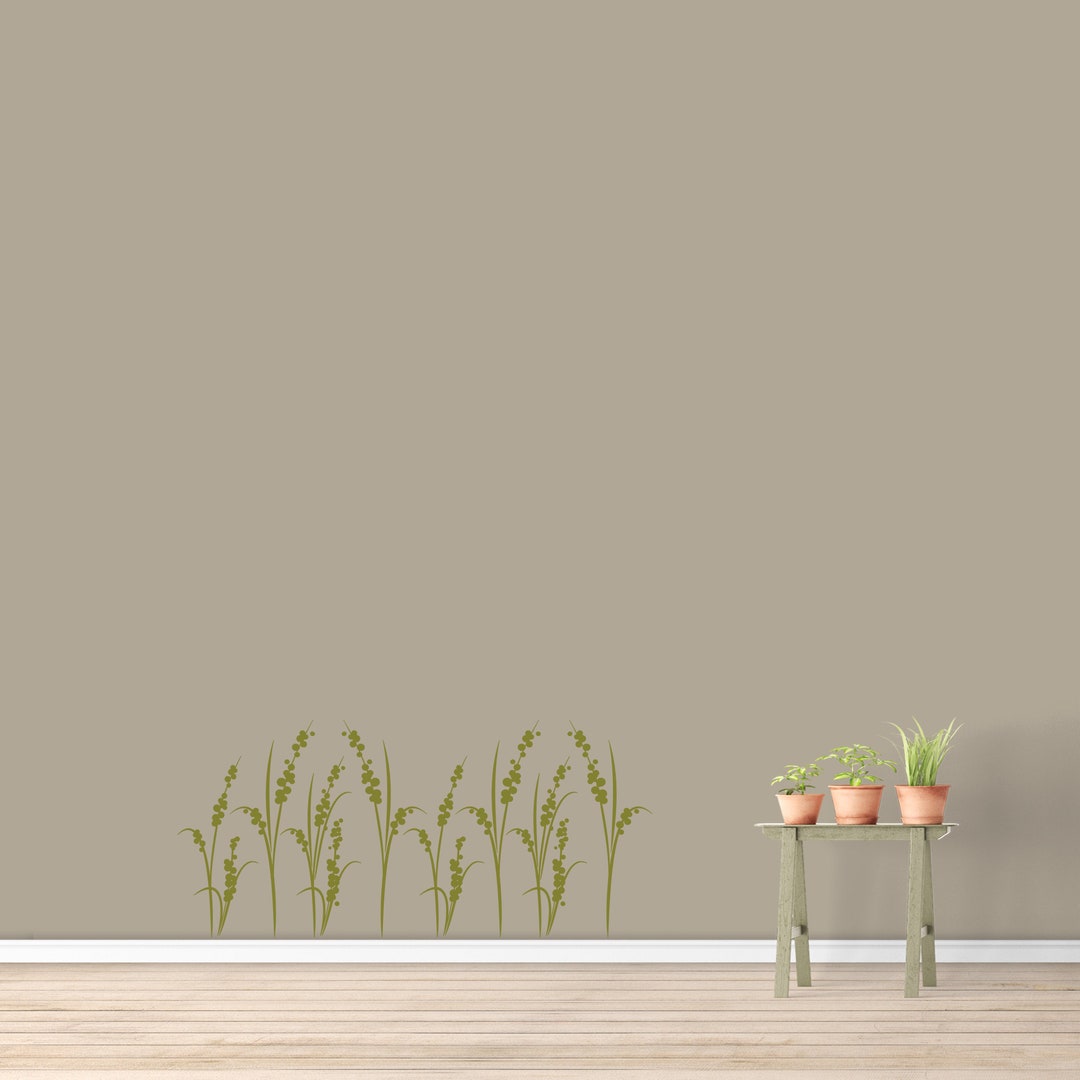Blossom Grass Wall Decal, Flourish Wall Mural, Grass Wall Sticker ...