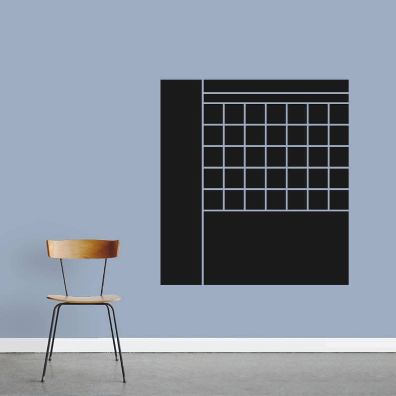 Chalkboard Calendar With Notes Wall Decal Decorative Art Decor - Etsy