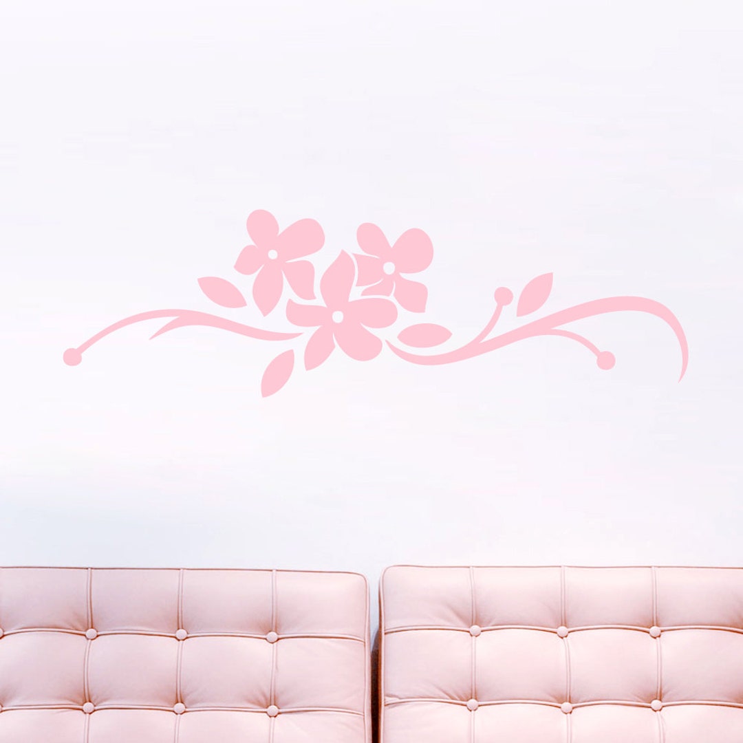 Orchid Flourish Wall Decal Decorative Art Decor Sticker for - Etsy