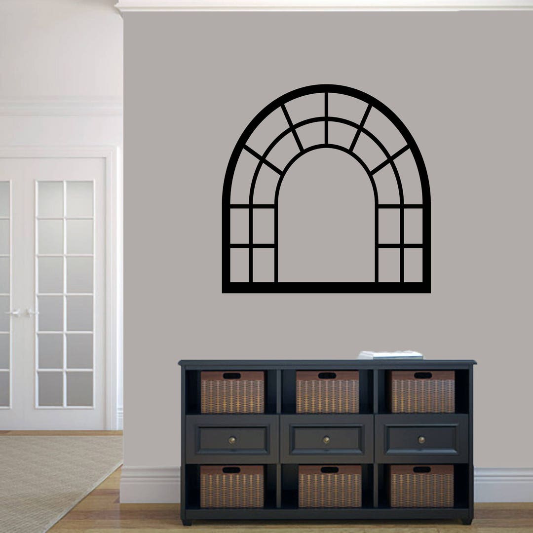 Arched Window Frame Wall Decal Decorative Art Decor Sticker for ...
