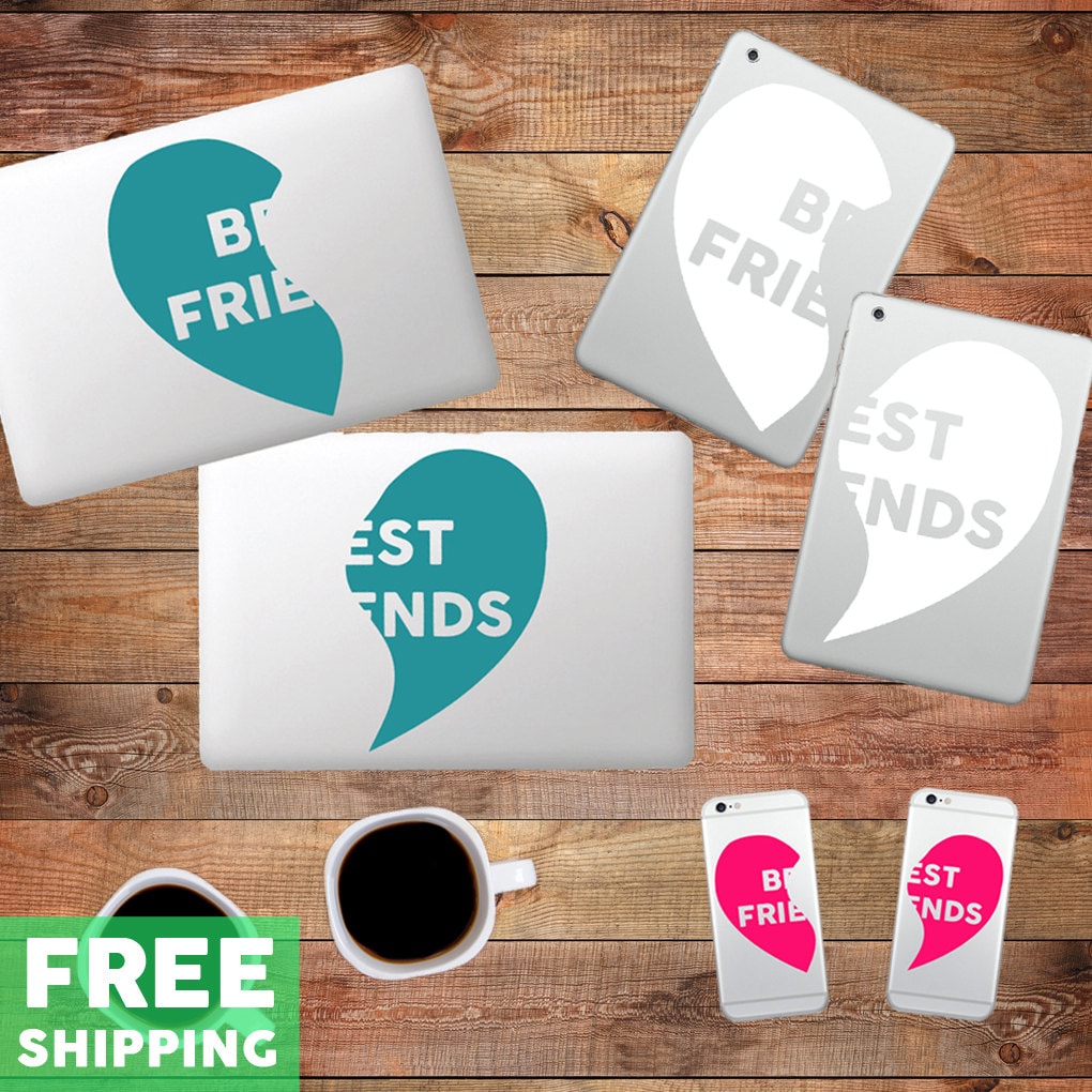 Best Friend Heart Device Decal | Etsy