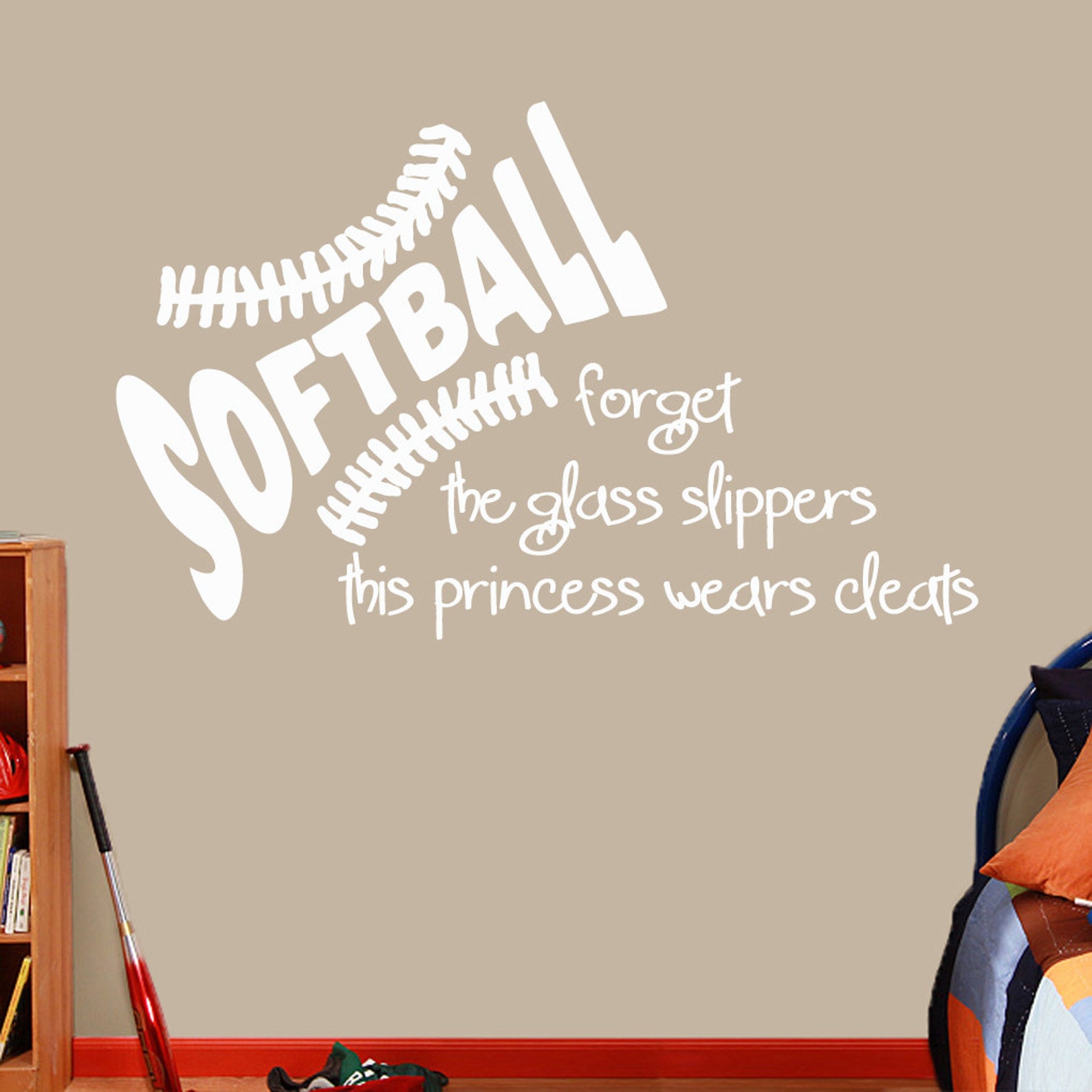 Softball Quote Wall Decal Ball Sports Softball Player Gift - Etsy
