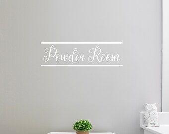Powder Room Sign Decal - Etsy
