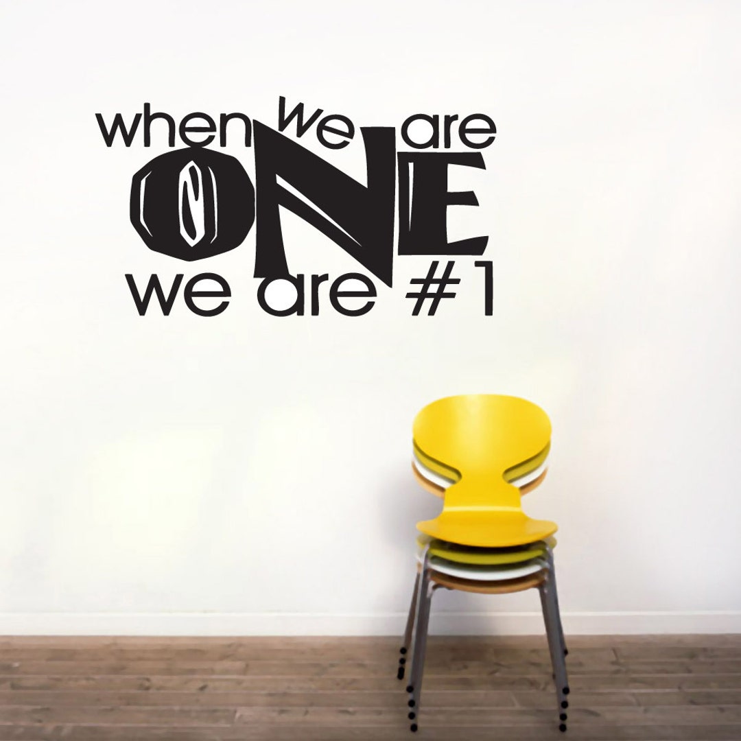 We Are Number One Decal, Motivational Sports Quote for Sign or Wall ...