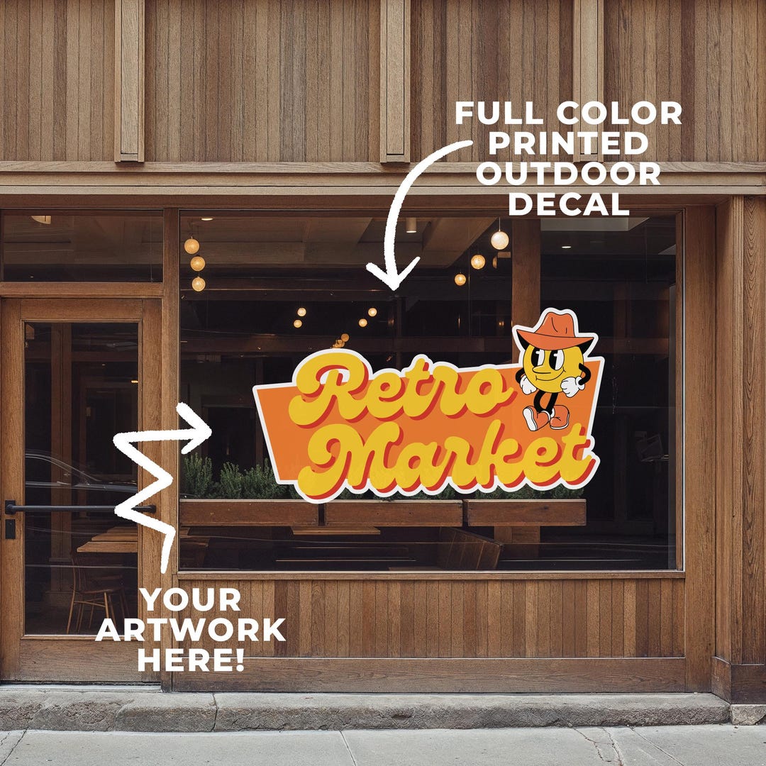 Custom Full Color Printed Logo Outdoor Decal - Window Advertising ...