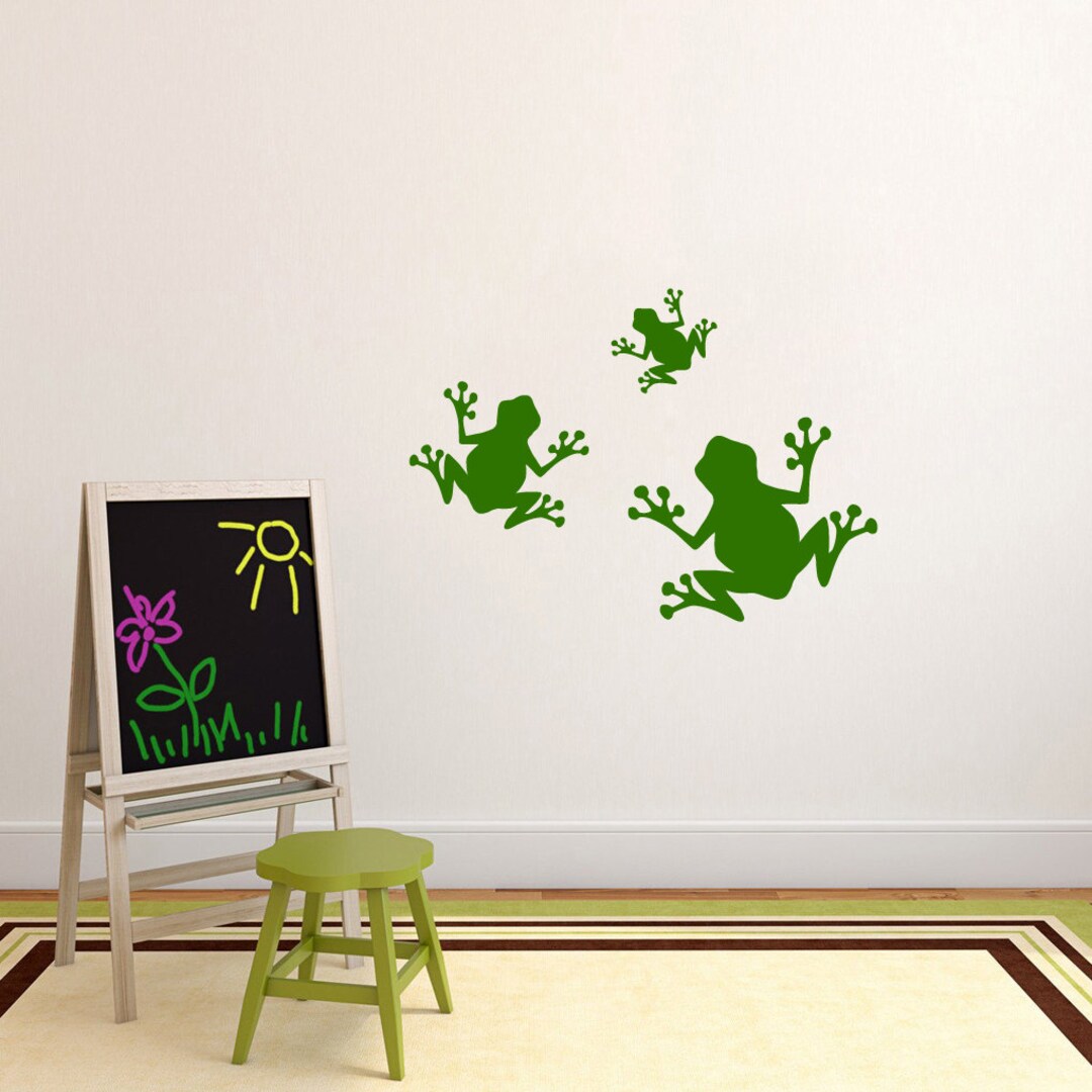 Set of Frogs Wall Decals, Amphibian Wall Decor, Frog Mural Stickers for ...