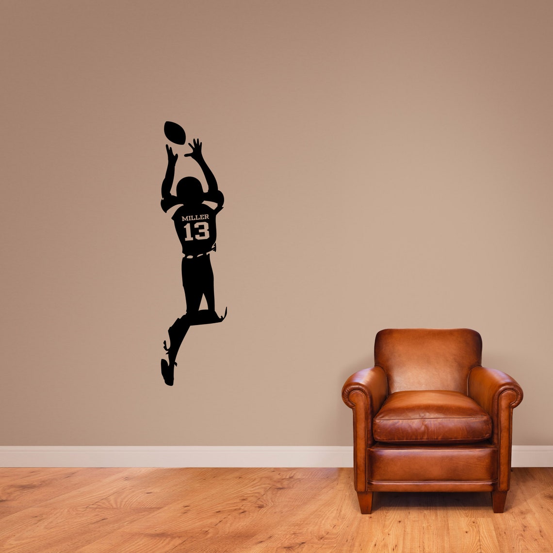 Custom Football Player Wall Decal Personalized Jersey Name - Etsy