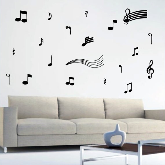 Notes de musique Mur Décalcomanie Art décoratif Décor - Etsy France