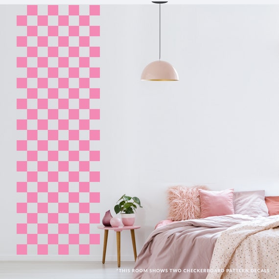 Checkerboard Pattern Wall Decal Checkered Focal Wall Mural | Etsy