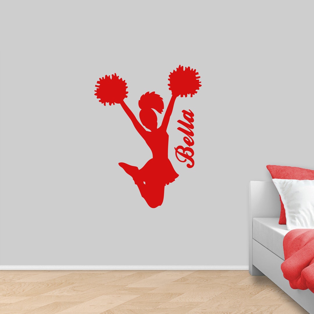 Custom Cheerleader Name Wall Decal Personalized Cheerleading Stickers ...