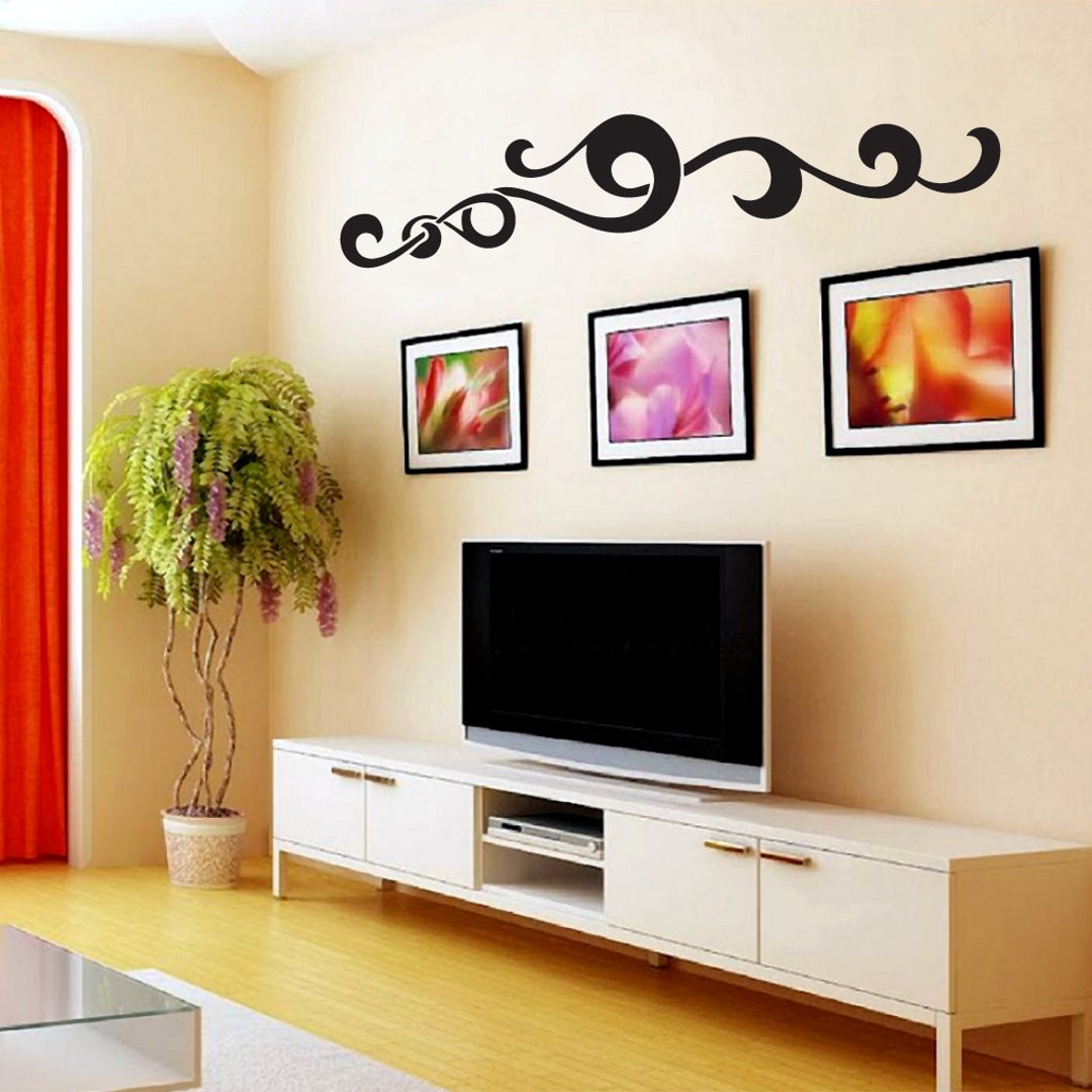 Ocean Waves Scroll Wall Decal Decorative Art Decor Sticker for - Etsy