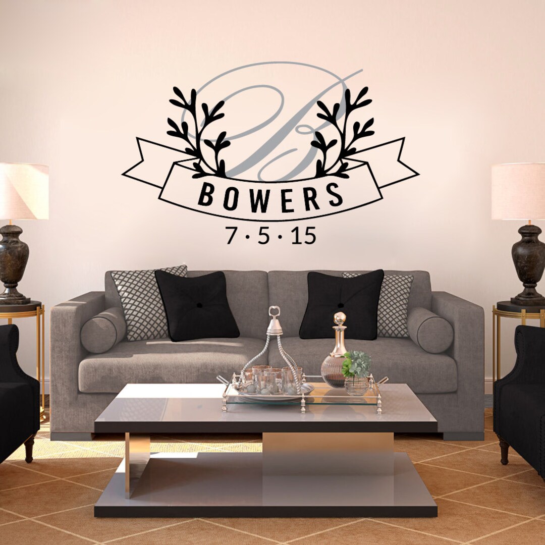 Custom Wreath Banner Wall Decal Decorative Art Decor Sticker for ...