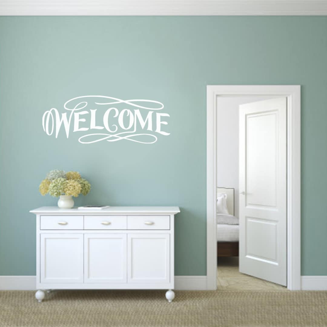 Fancy Welcome Wall Decal Decorative Art Decor Sticker For Entryway ...
