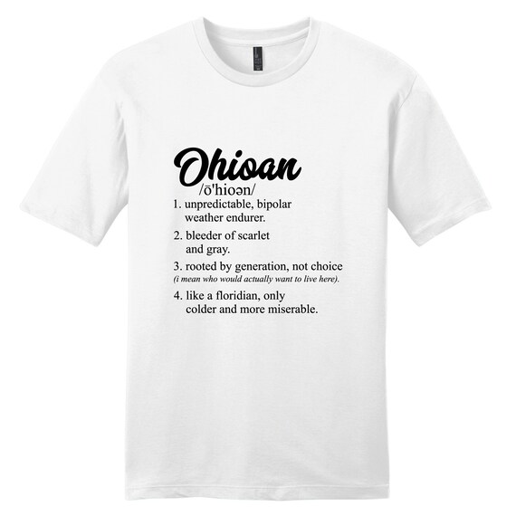 Ohioan Definition T-Shirt Funny Ohio Quotes State of Ohio | Etsy
