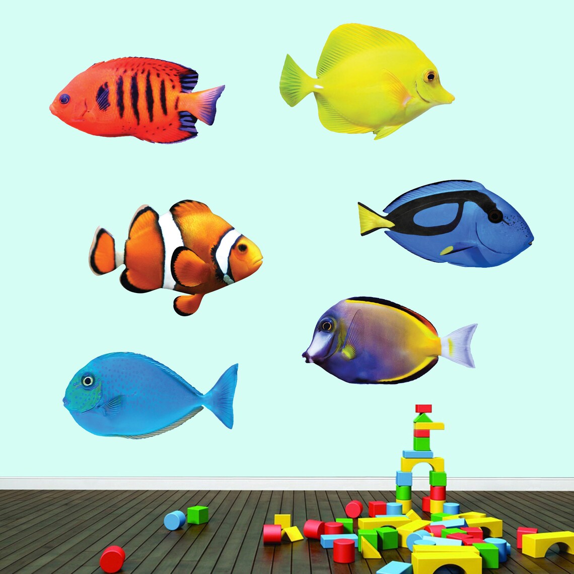 Real Life Fish Printed Wall Decal Decorative Art Decor Sticker | Etsy