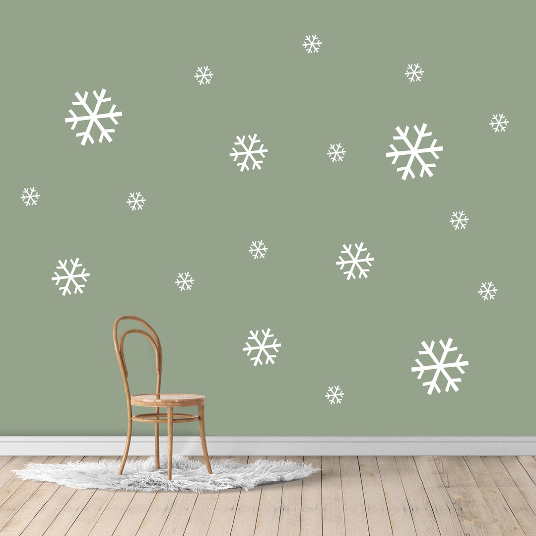 Snowflake Set of Stickers, Snow Flake Wall Decals, Christmas Winter ...
